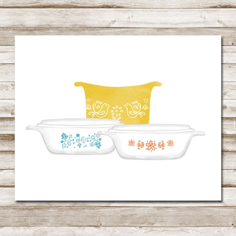 Vintage Pyrex Printable Kitchen Printable Wall Art Pyrex | Etsy