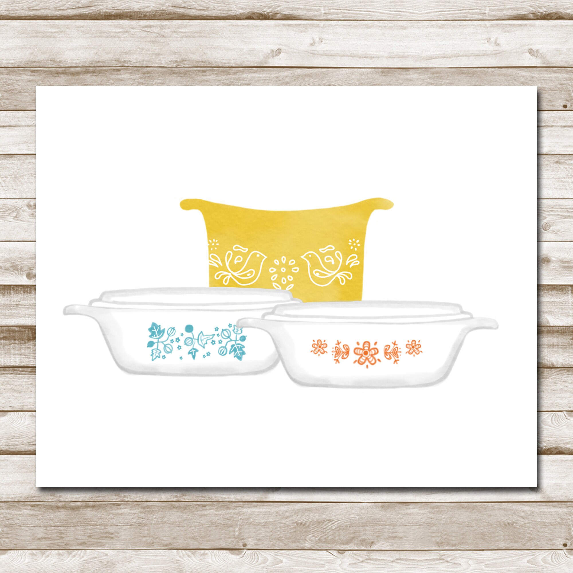 Vintage Pyrex Printable Kitchen Printable Wall Art Pyrex | Etsy