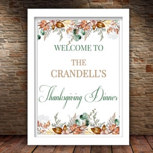 Thanksgiving Welcome Sign Printable Wall Art Dinner - Etsy
