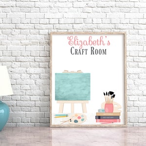 Craft Room Printable Personalized Art Room Sign Art Supplies Print ...