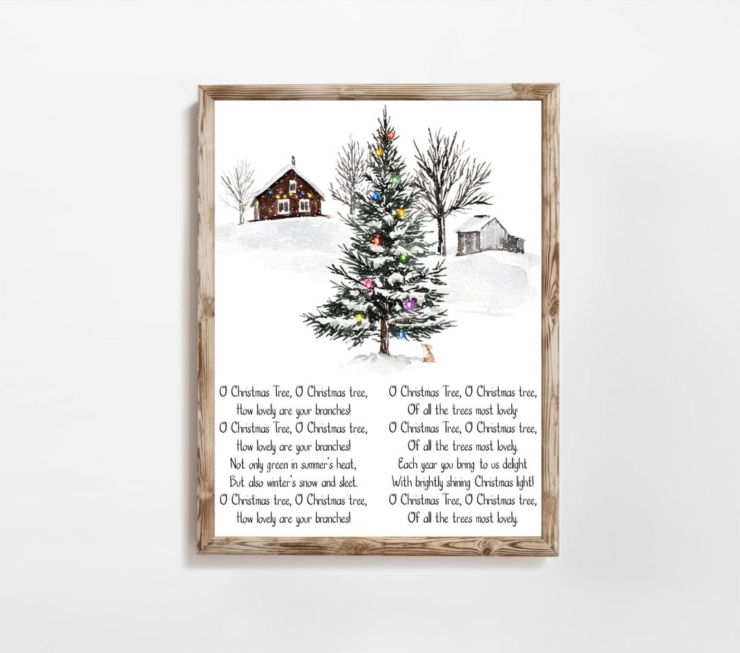 O Christmas Tree Song Art Print, Farmhouse Holiday Decor (digital ...