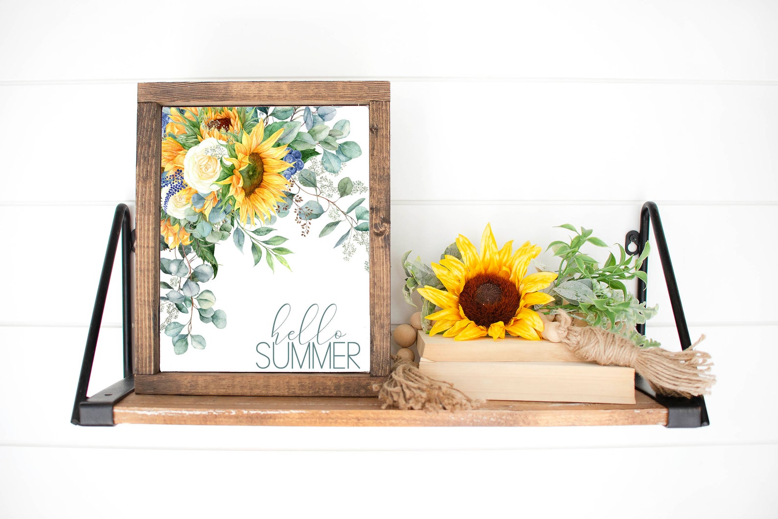 Hello Summer Printable Wall Art Summer Decor Sunflower Sign - Etsy