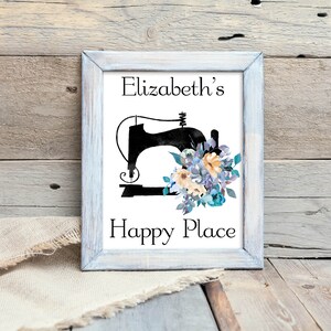 Personalized Craft Room Printable Craft Room Sign Happy Place Sewing ...