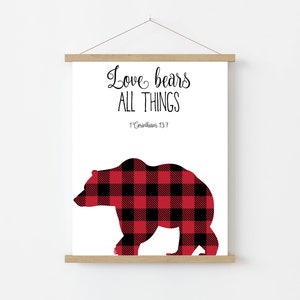 Love Bears All Things Bible Verse Printable Woodland Decor 5x7 - Etsy