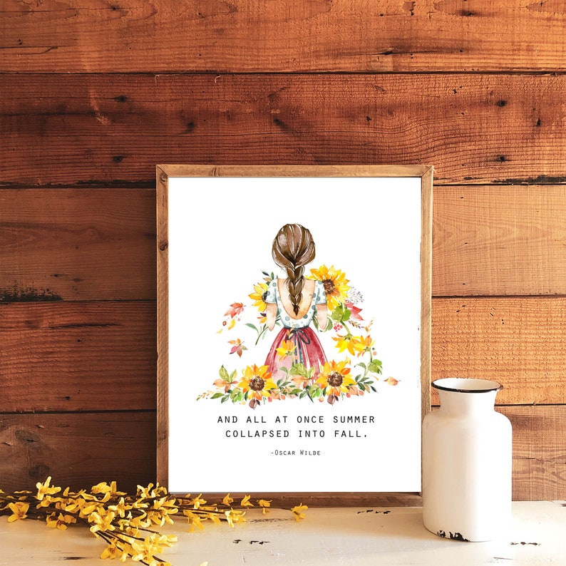 Autumn Quote Printable Watercolor and All at Once Summer - Etsy