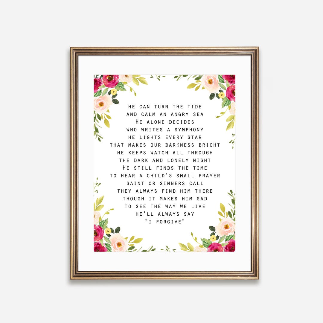 He Printable Hymn Wall Art 5x7 8x10 11x14 16x20 He Can Turn the Tide ...