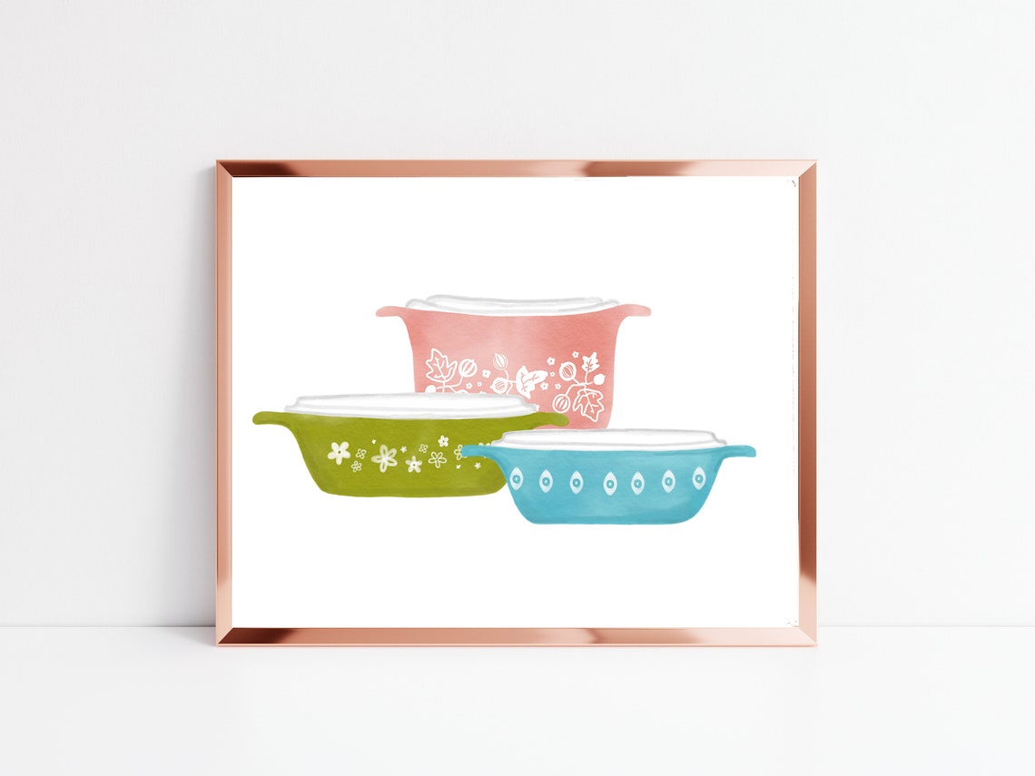 Vintage Pyrex Printable Kitchen Printable Wall Art Pyrex | Etsy