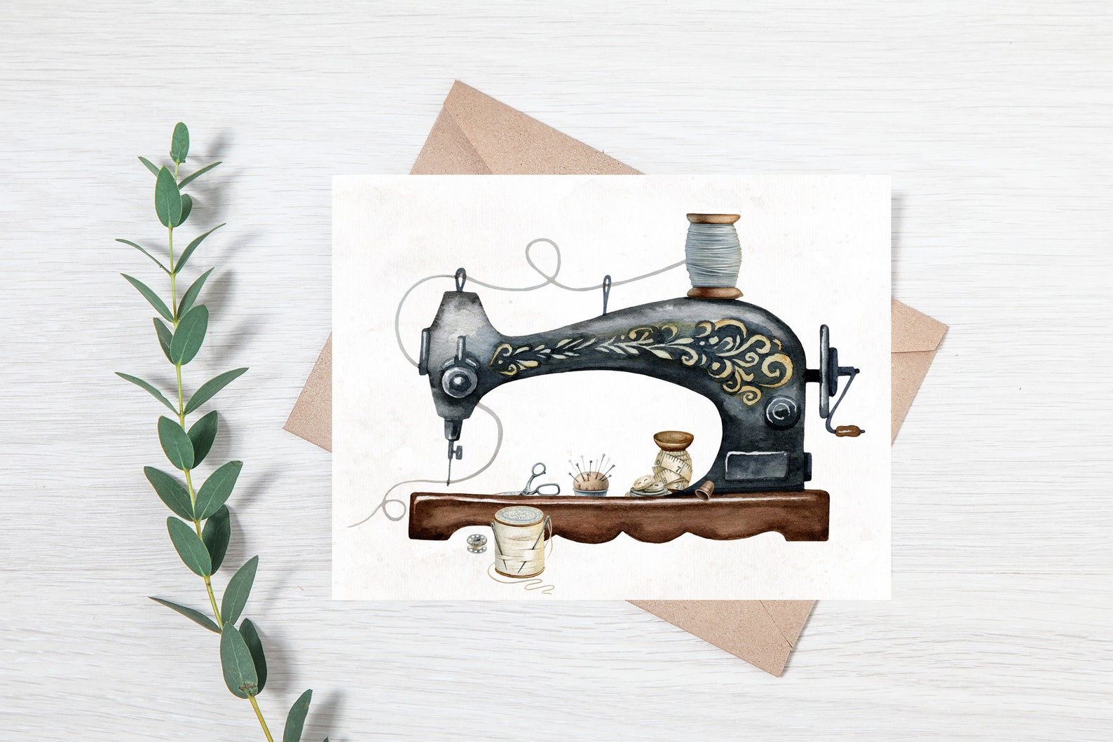 Vintage Sewing Machine Printable Sewing Print Craft Room | Etsy