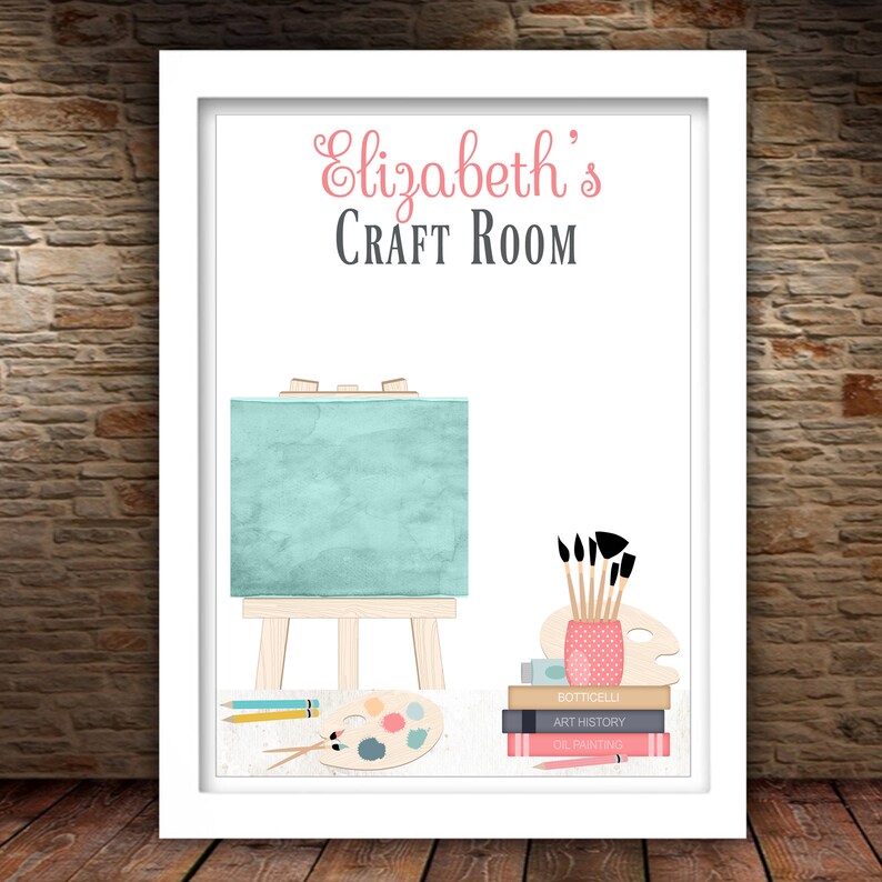 Craft Room Printable Personalized Art Room Sign Art Supplies - Etsy
