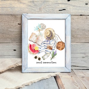 Sweet Summertime Printable Sign Summer Wall Decor 5x7 8x10 11x14 16x20 ...