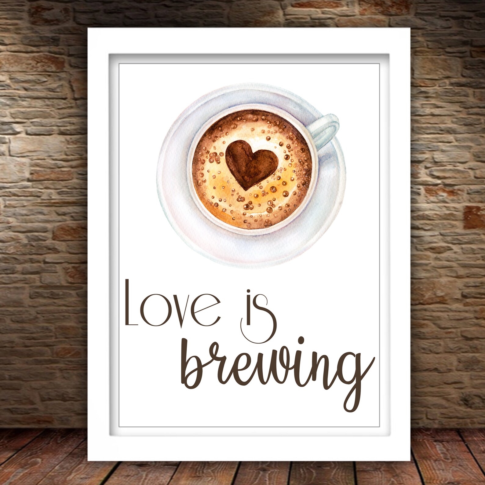 Love is Brewing Printable Coffee Bar Sign Kitchen Decor - Etsy