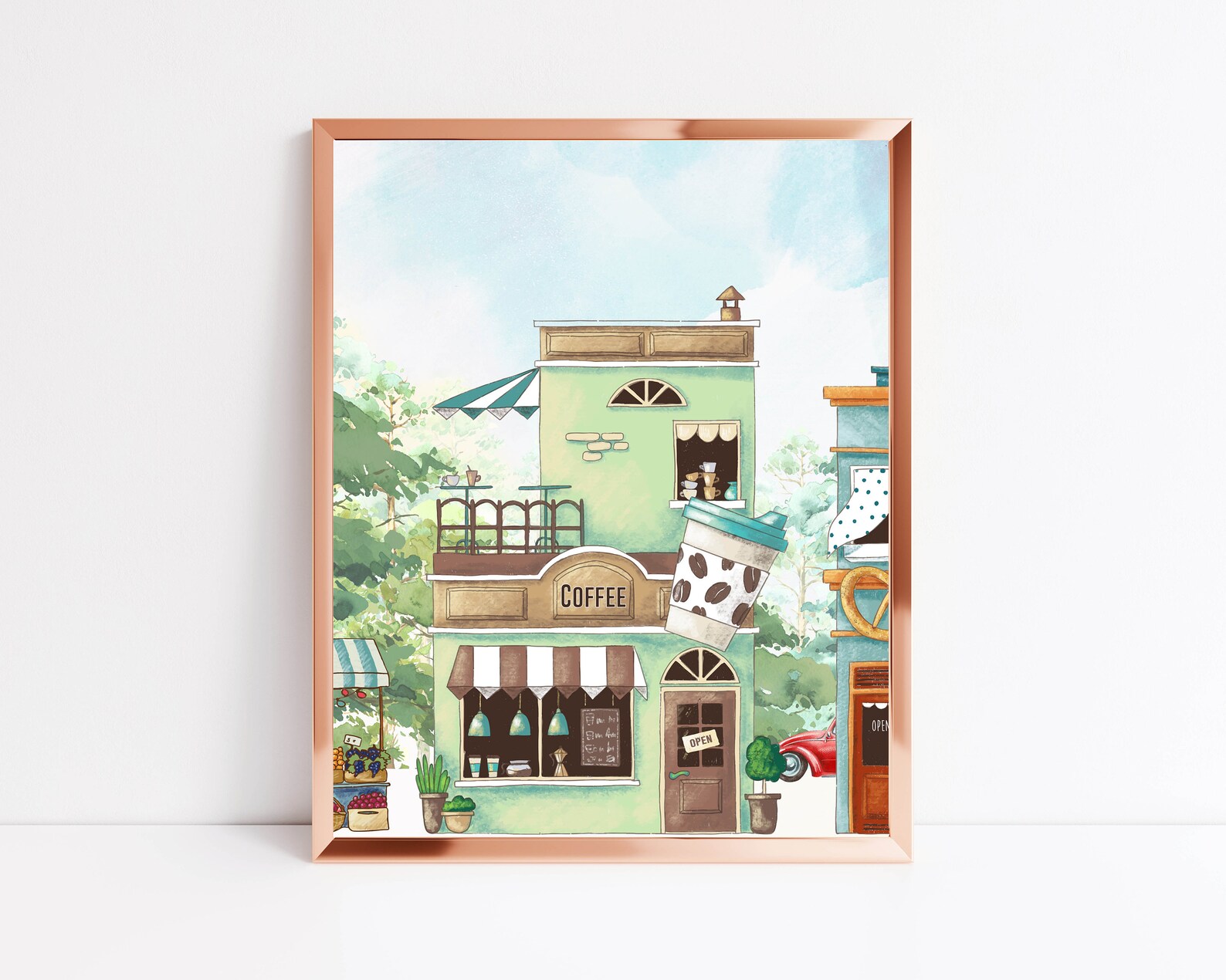 Coffee Shop Sign Printable Kitchen Decor Sign Whimsical Cafe - Etsy