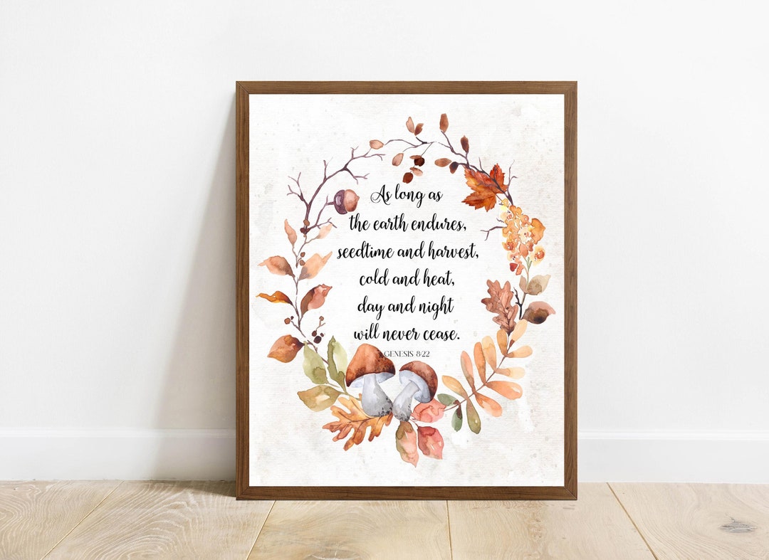 Genesis 8 22 Printable Wall Art Bible Verse Print 5x7 8x10 11x14 16x20 ...