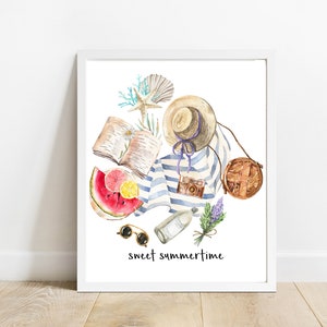 Sweet Summertime Printable Sign Summer Wall Decor 5x7 8x10 11x14 16x20 ...