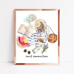 Sweet Summertime Printable Sign Summer Wall Decor 5x7 8x10 11x14 16x20 ...