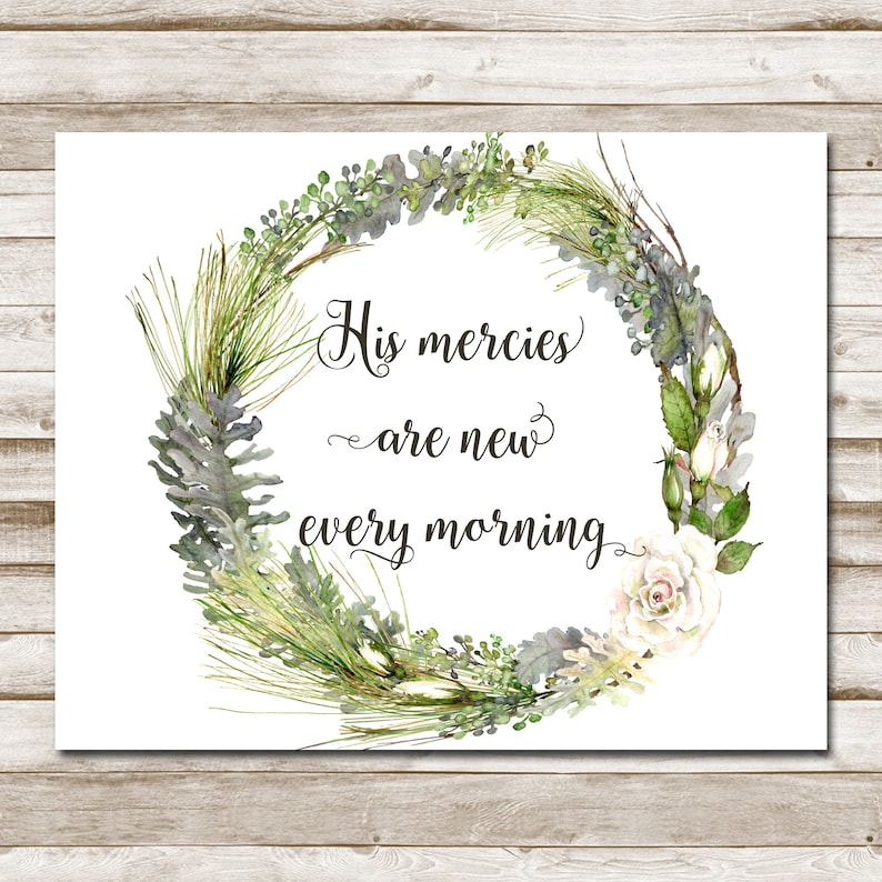 His Mercies Are New Every Morning Printable Calligraphy | Etsy