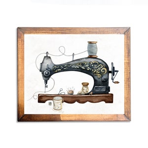 Vintage Sewing Machine Printable Sewing Print Craft Room | Etsy
