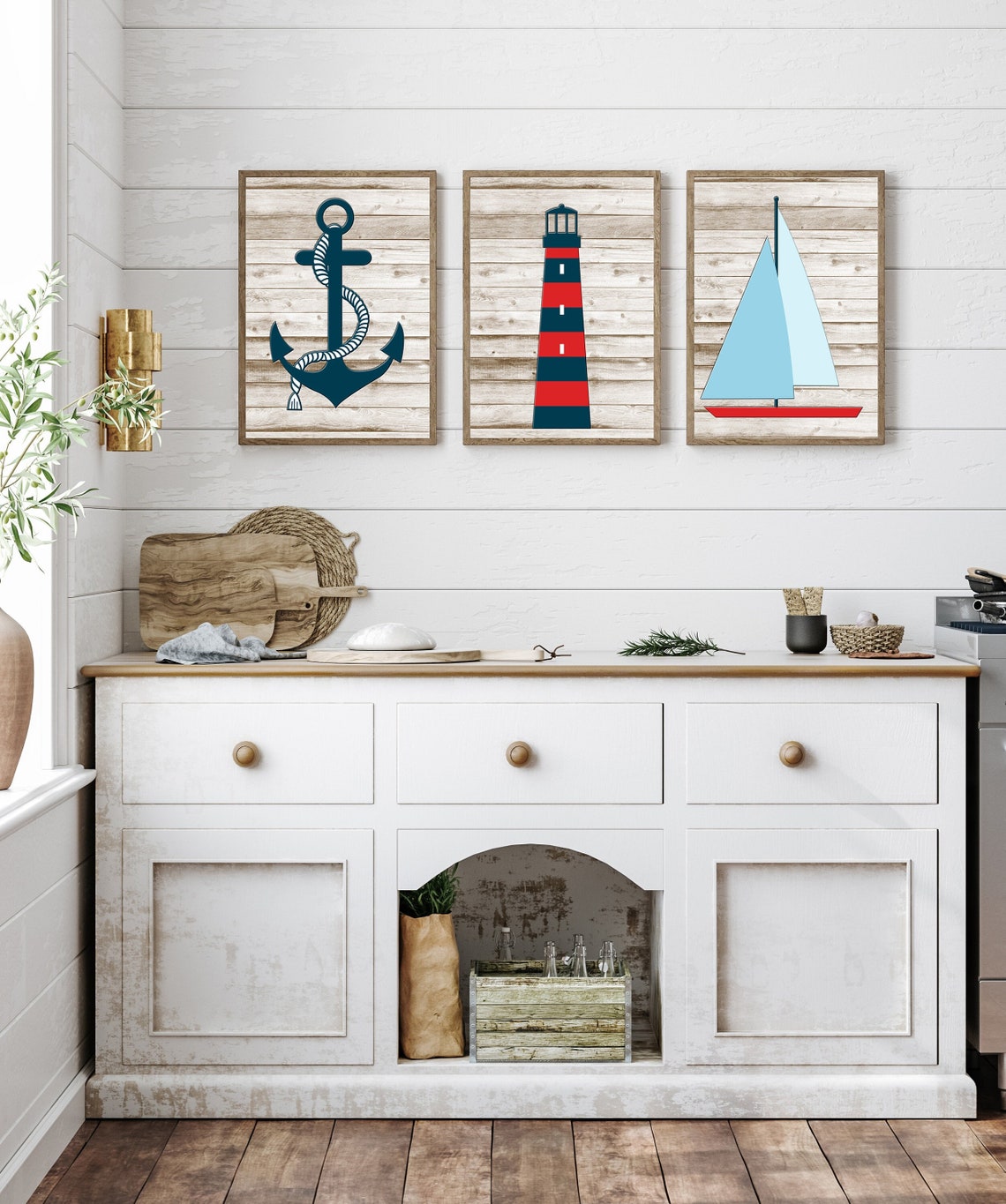 Nautical Printable Nautical Wall Art Set Beach House Signs - Etsy