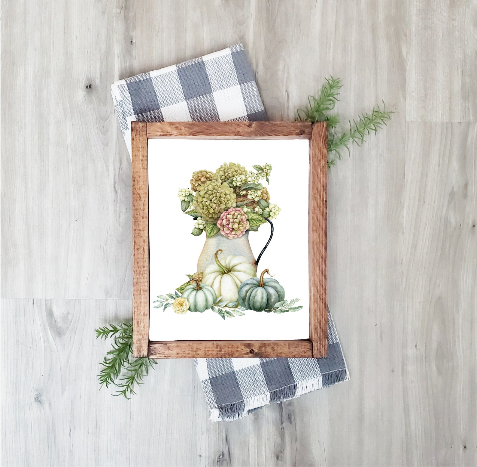 Farmhouse Fall Printable Pumpkins Hydrangeas Autumn Sign Home - Etsy