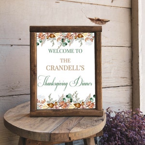 Thanksgiving Welcome Sign Printable Wall Art Dinner - Etsy