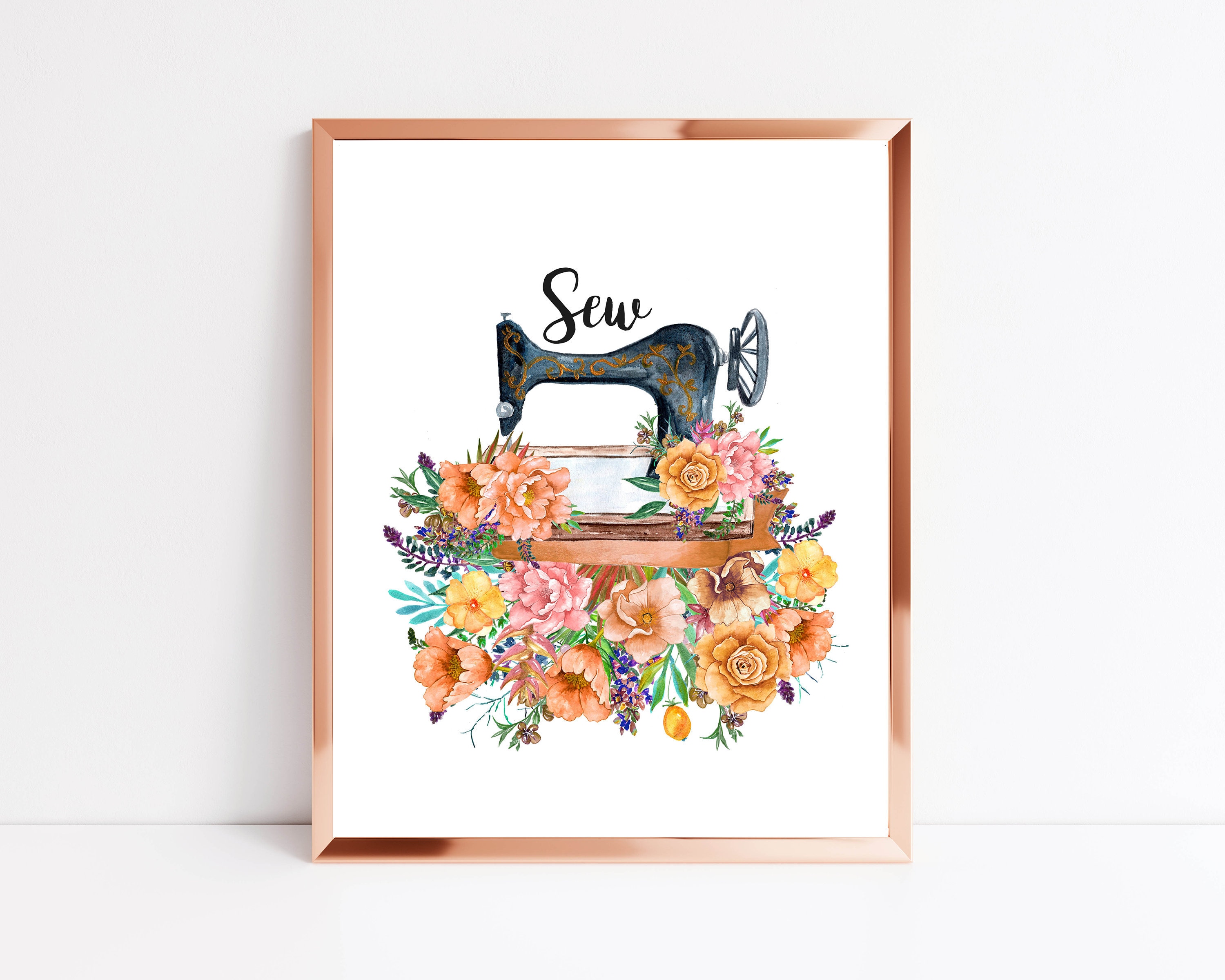 Sew Printable Art Vintage Sewing Printable Craft Room Sign | Etsy