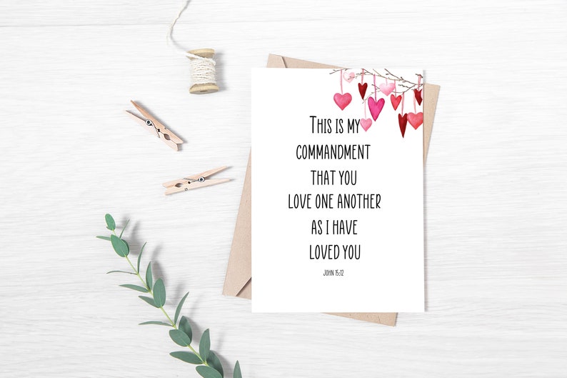 Love One Another John 15:12 Printable Commandment Bible Print - Etsy