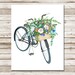 Floral Black Bicycle Printable Vintage Bike Art Flower Basket Farmhouse ...