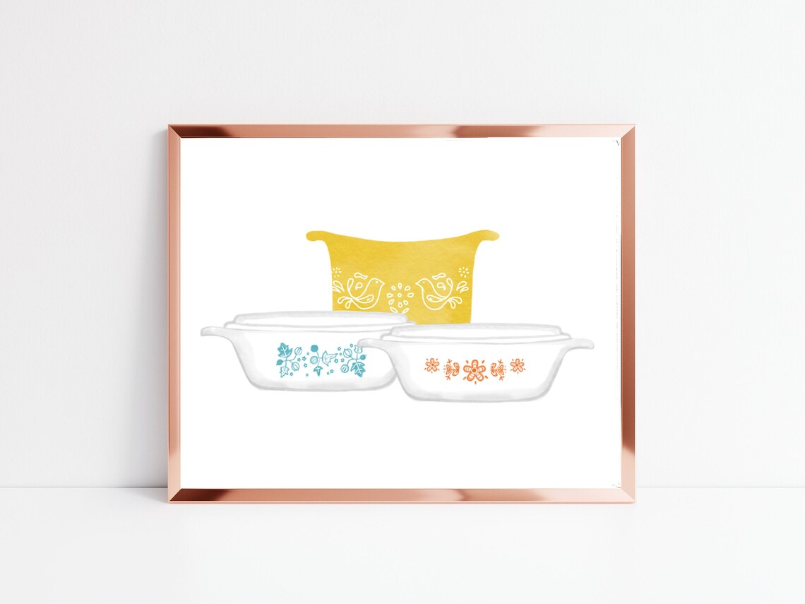 Vintage Pyrex Printable Kitchen Printable Wall Art Pyrex | Etsy