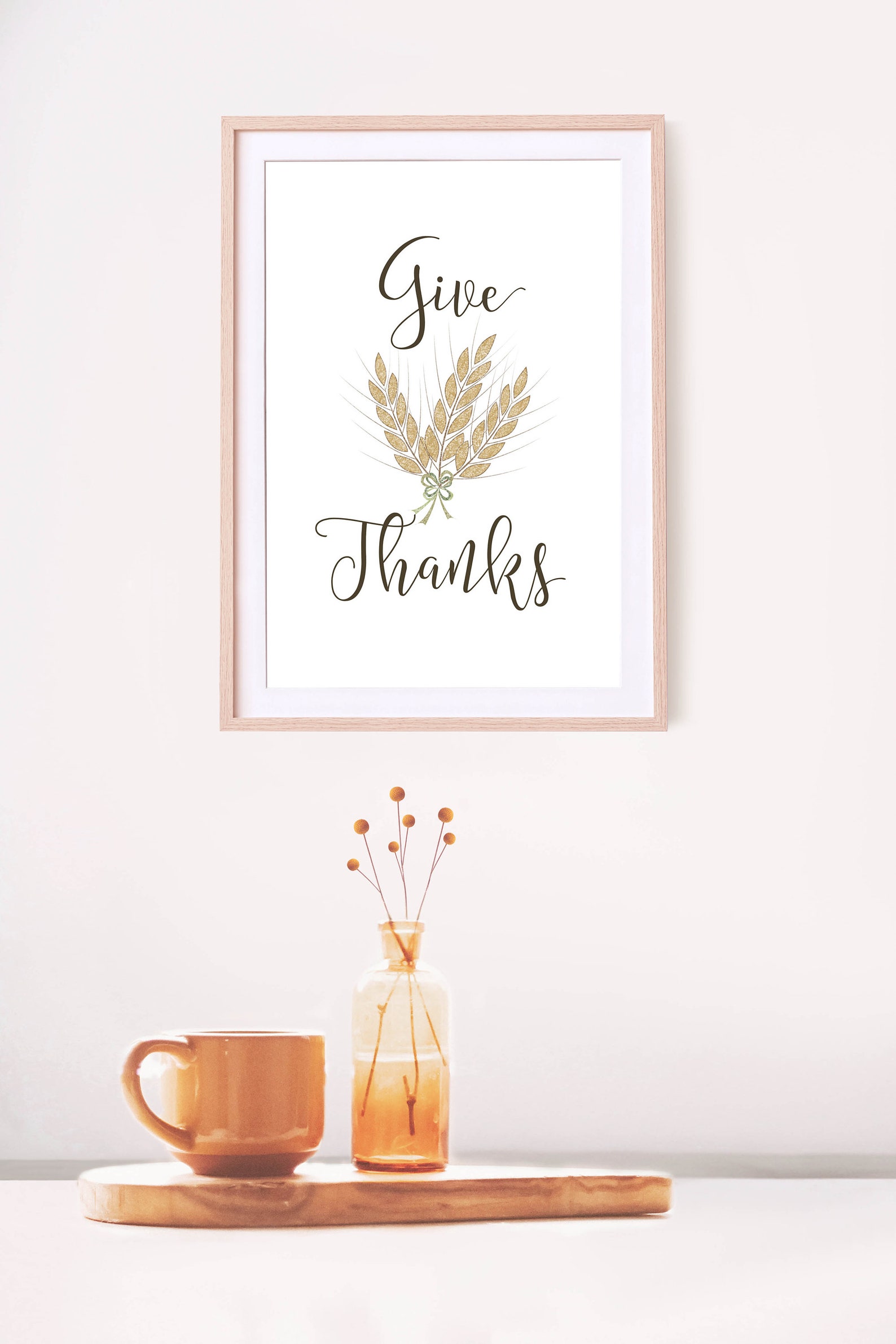Give Thanks Printable Harvest Art 5x7 8x10 11x14 16x20 | Etsy