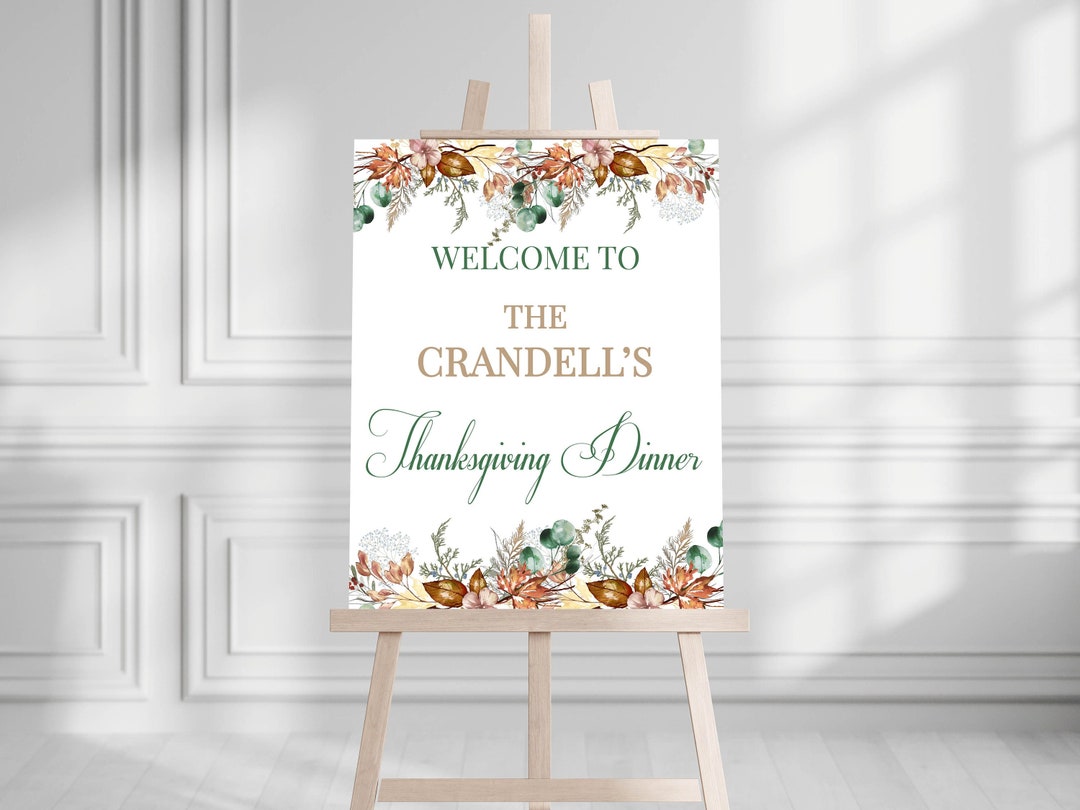 Thanksgiving Welcome Sign Printable Wall Art Dinner - Etsy