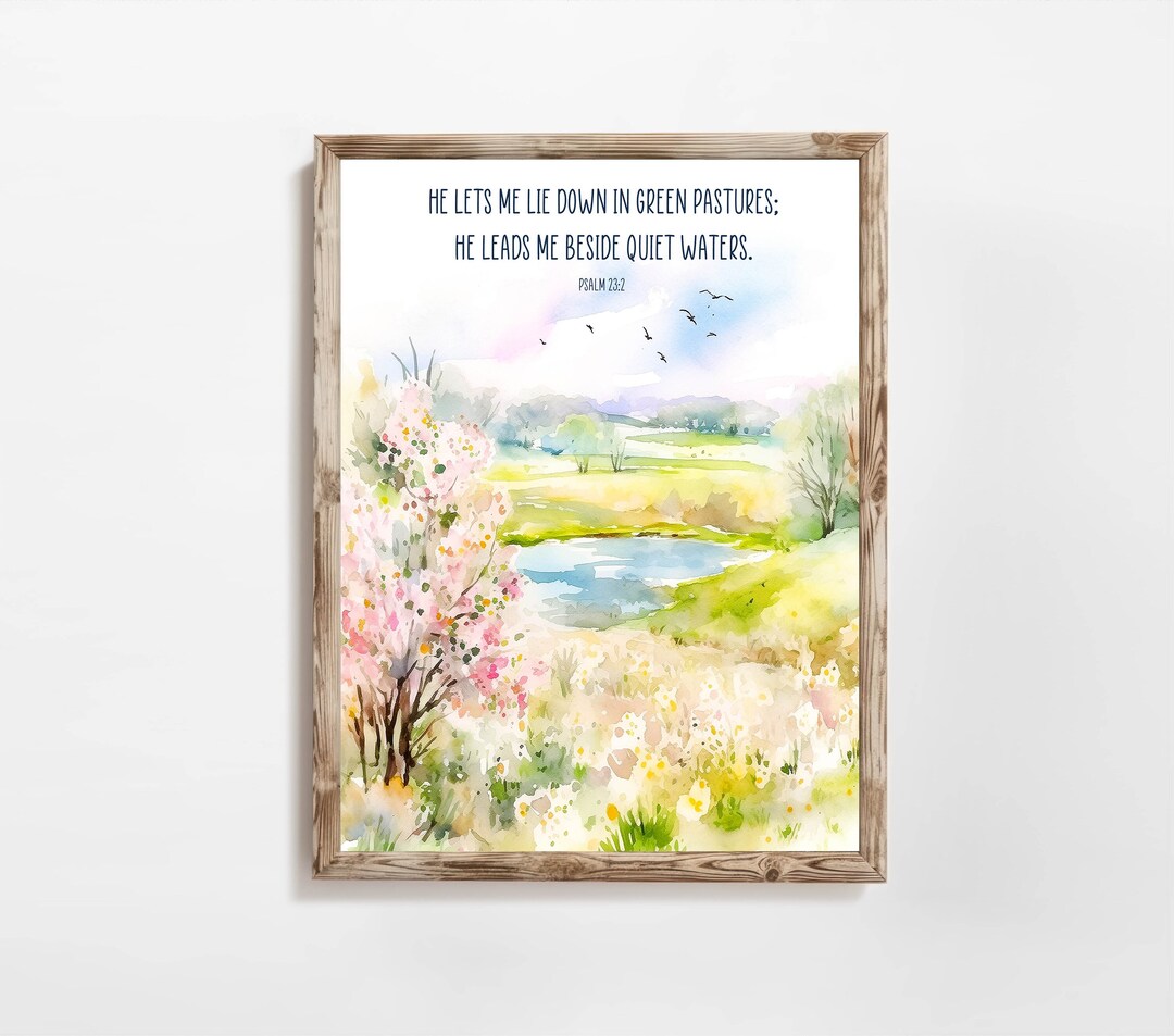 Psalm 23 2 Printable Wall Art Bible Verse Country Decor Scripture Print ...