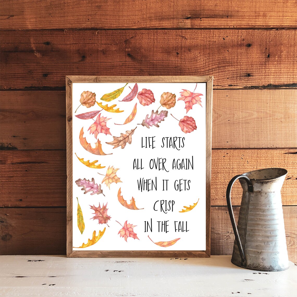 Fall Quote Printable Life Starts All Over Again Fall Home DIY - Etsy