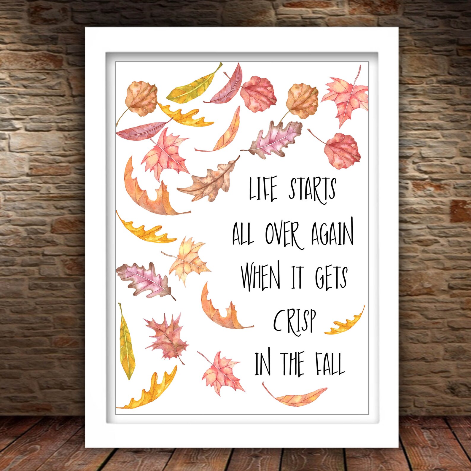 Fall Quote Printable Life Starts All Over Again Fall Home DIY - Etsy