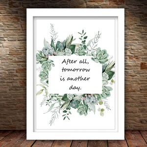 After All Tomorrow is Another Day Printable Wall Art Inspirational Sign ...