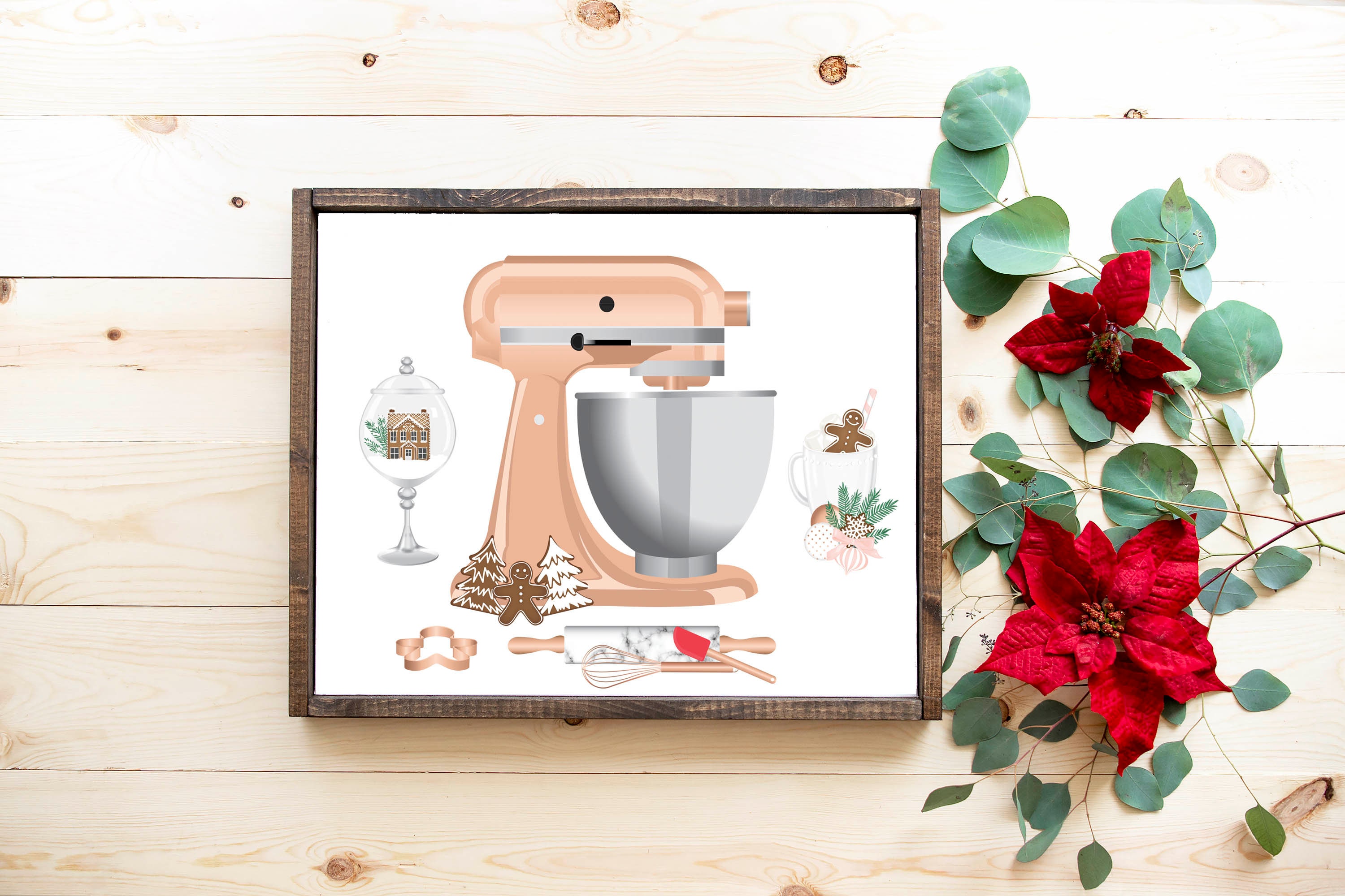 Christmas Baking Printable Holiday Print Kitchen Decor Bakery Sign ...