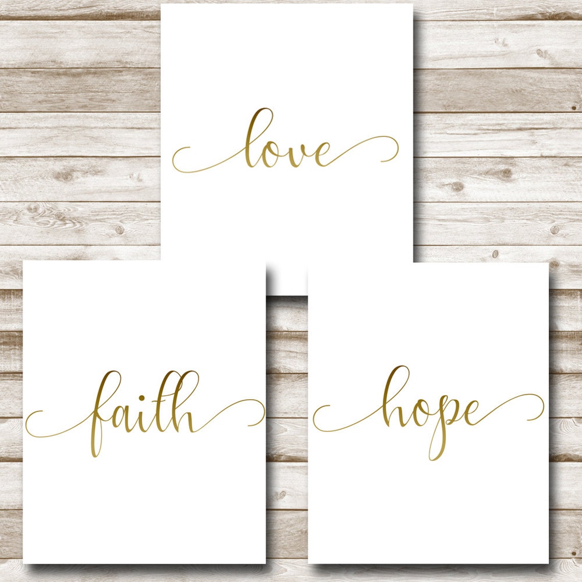 Faith Hope Love Printable Set Set of 3 8x10 Inspirational | Etsy