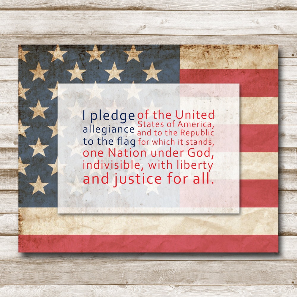 Pledge of Allegiance USA Printable I Pledge Allegiance to the - Etsy ...