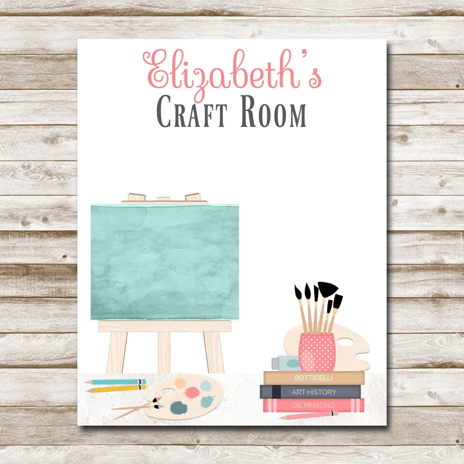 Craft Room Printable Personalized Art Room Sign Art Supplies - Etsy