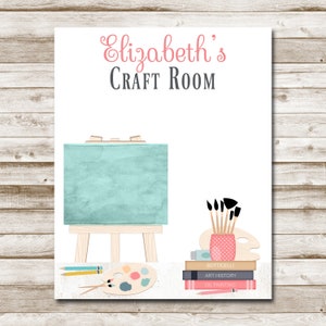 Craft Room Printable Personalized Art Room Sign Art Supplies Print ...