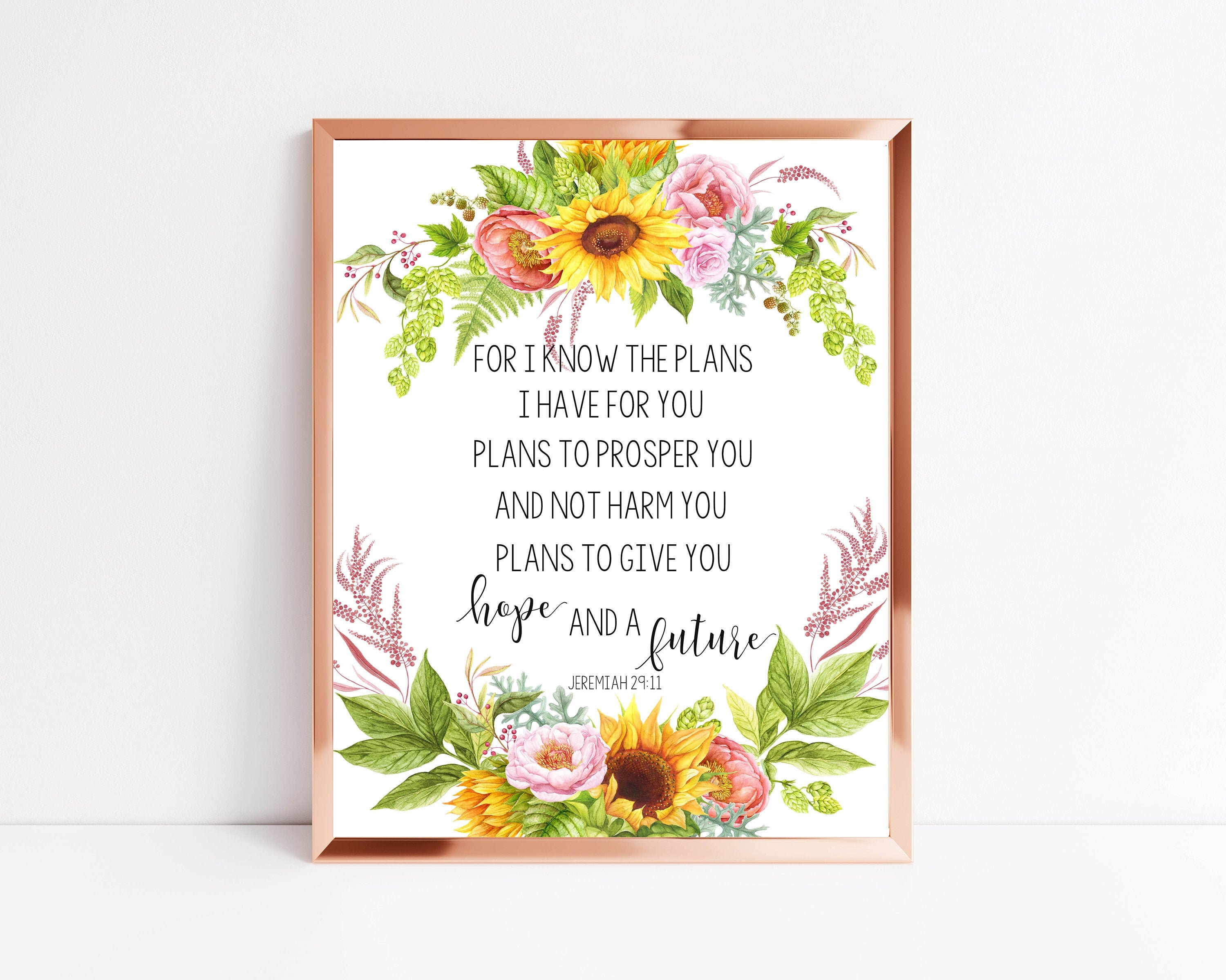 Jeremiah 29:11 Printable Bible Verse Sign for I Know the Plans | Etsy