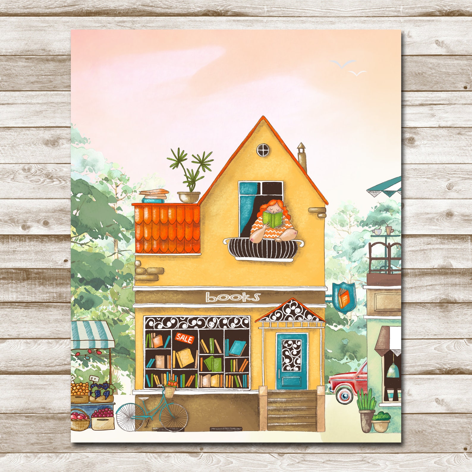 Book Shop Sign Printable Books Decor Sign Whimsical Decor 5x7 - Etsy