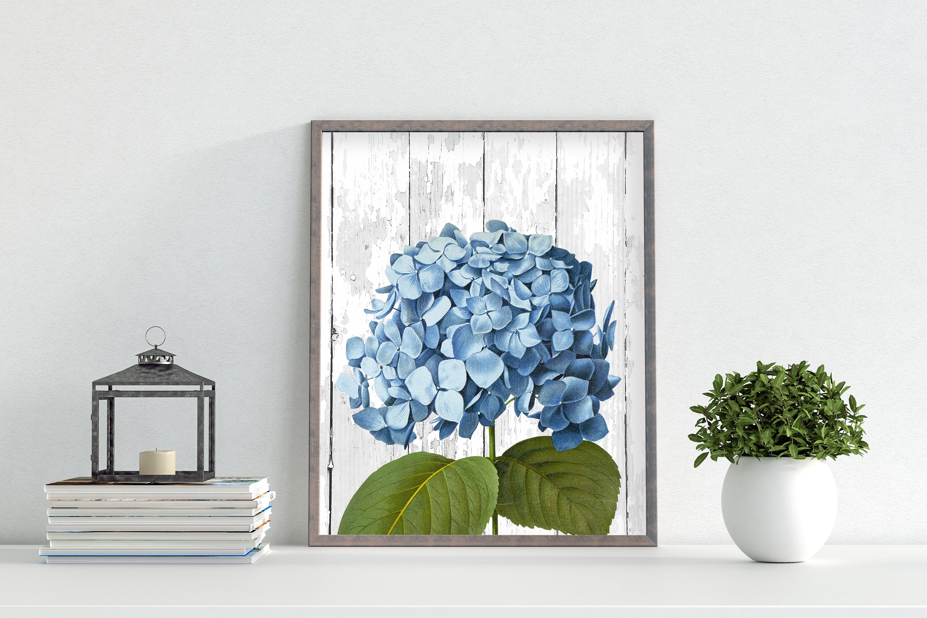Hydrangea Printable Vintage Rustic Home Decor Flower Wall Art | Etsy