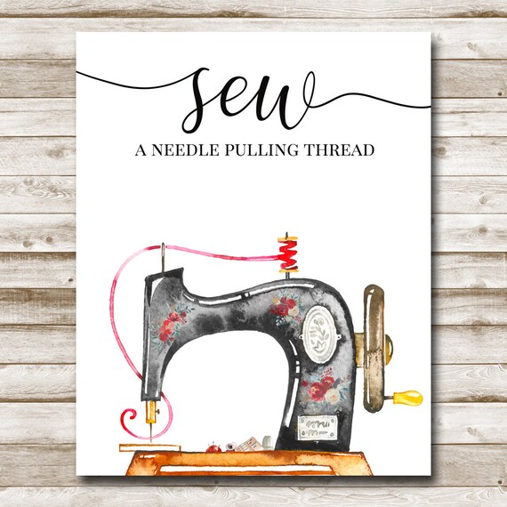 Sew A Needle Pulling Thread Craft Room Printable Craft Room | Etsy