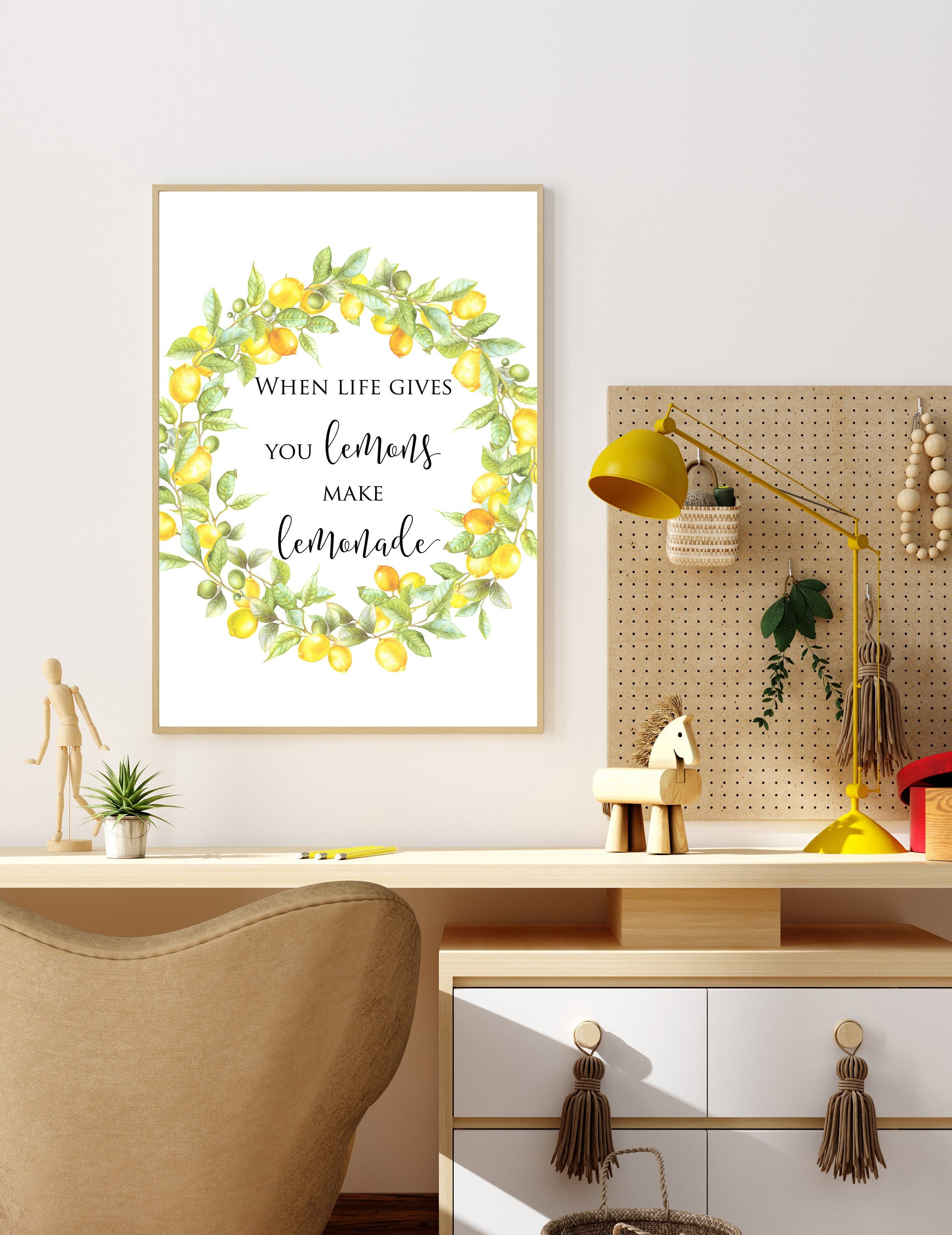 When Life Gives You Lemons Make Lemonade Printable Wall Art | Etsy