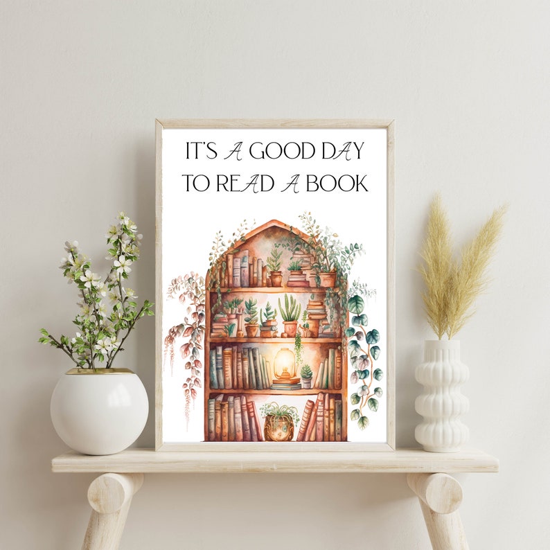 It's A Good Day to Read A Book Printable Quote Wall Art - Etsy