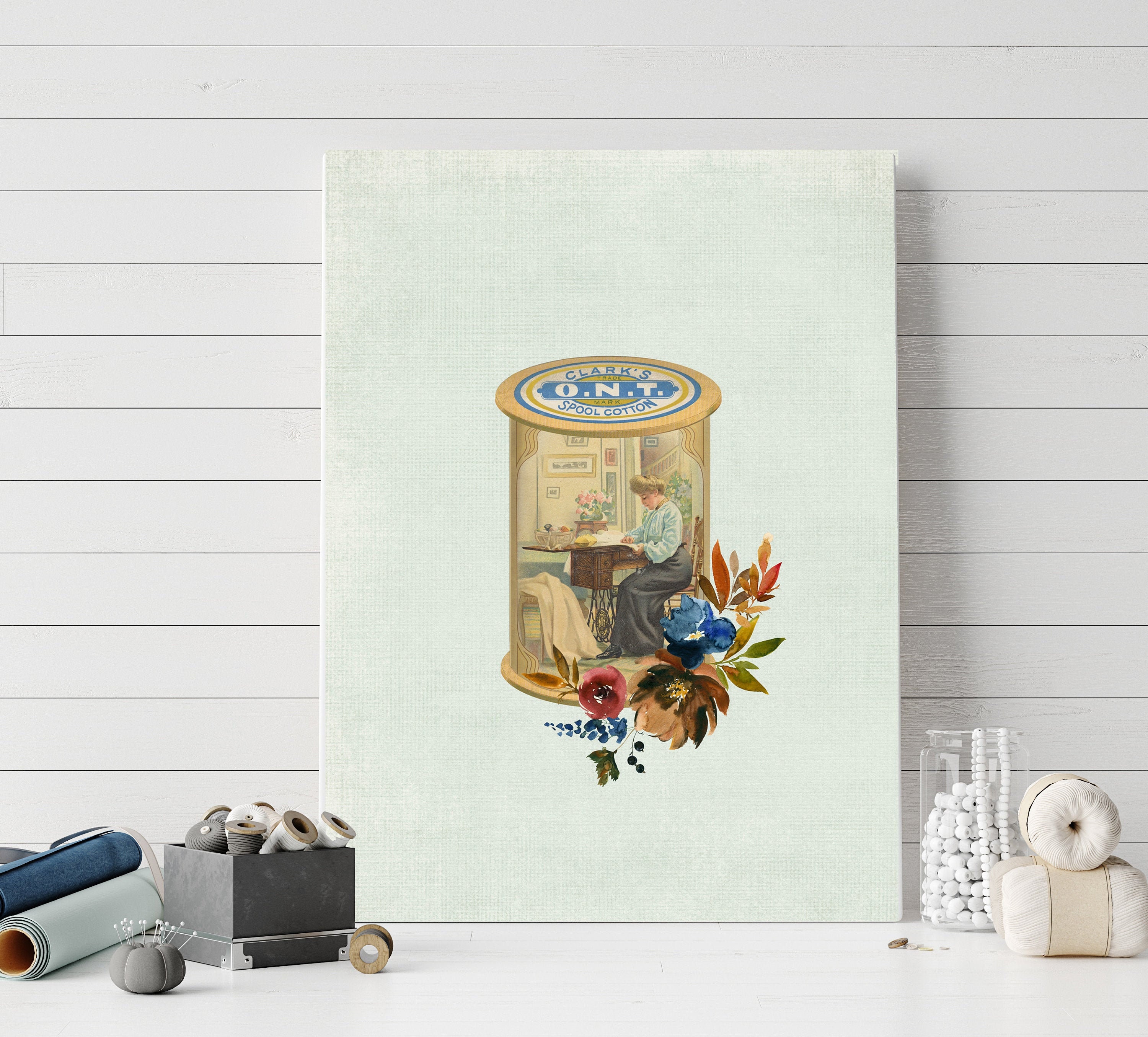 Vintage Spool Printable Sewing Print Craft Room Vintage Decor | Etsy