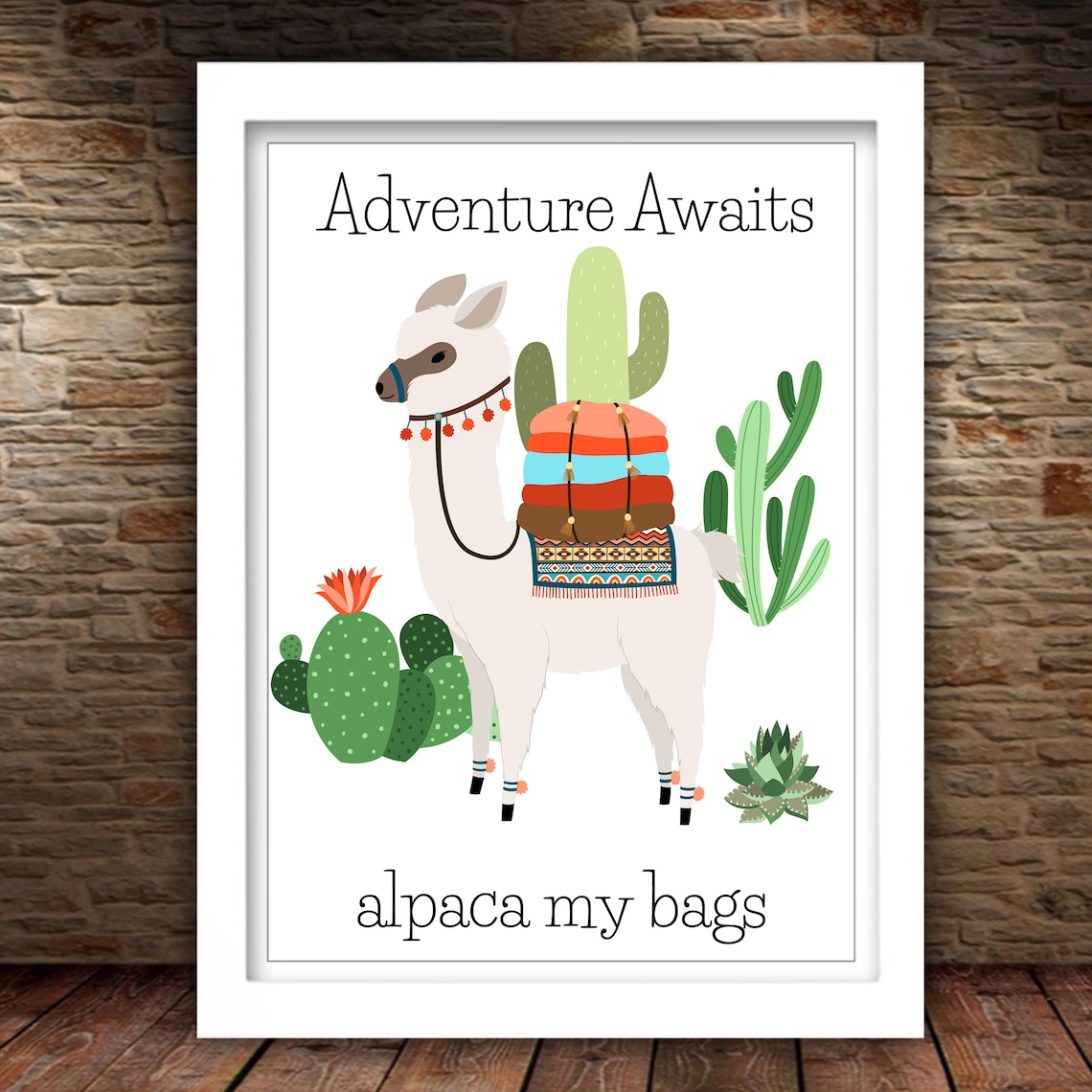 Adventure Awaits Alpaca My Bags Printable Llama Wall Art - Etsy
