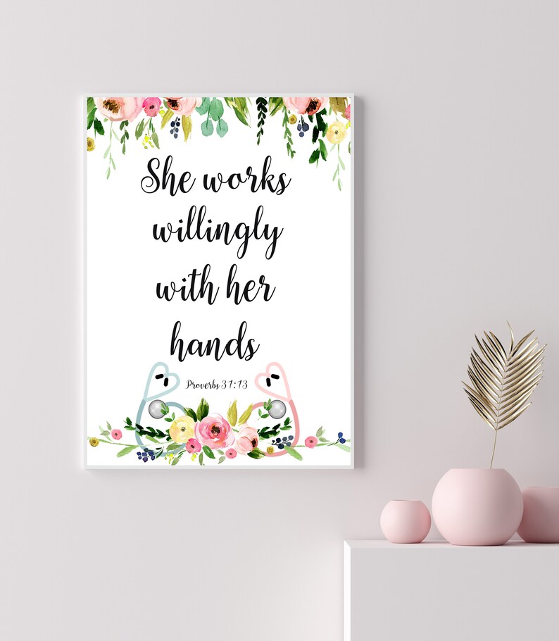 She Works Willingly With Her Hands Printable Proverbs 31 13 Etsy
