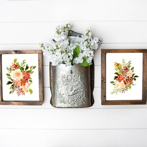 Autumn Bouquet Printable Farmhouse Flowers Set of Two 8x10 and - Etsy