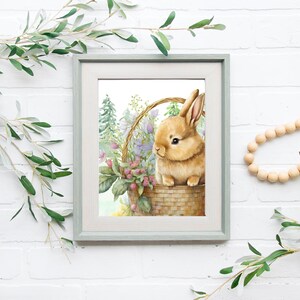 Spring Bunny Printable Art 5x7 8x10 11x14 16x20 Easter Wall Decor ...
